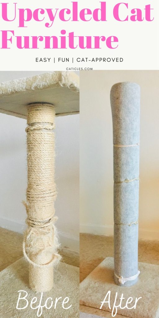 Upcycled DIY Cat Scratching Post with Carpet [Easy Tutorial]