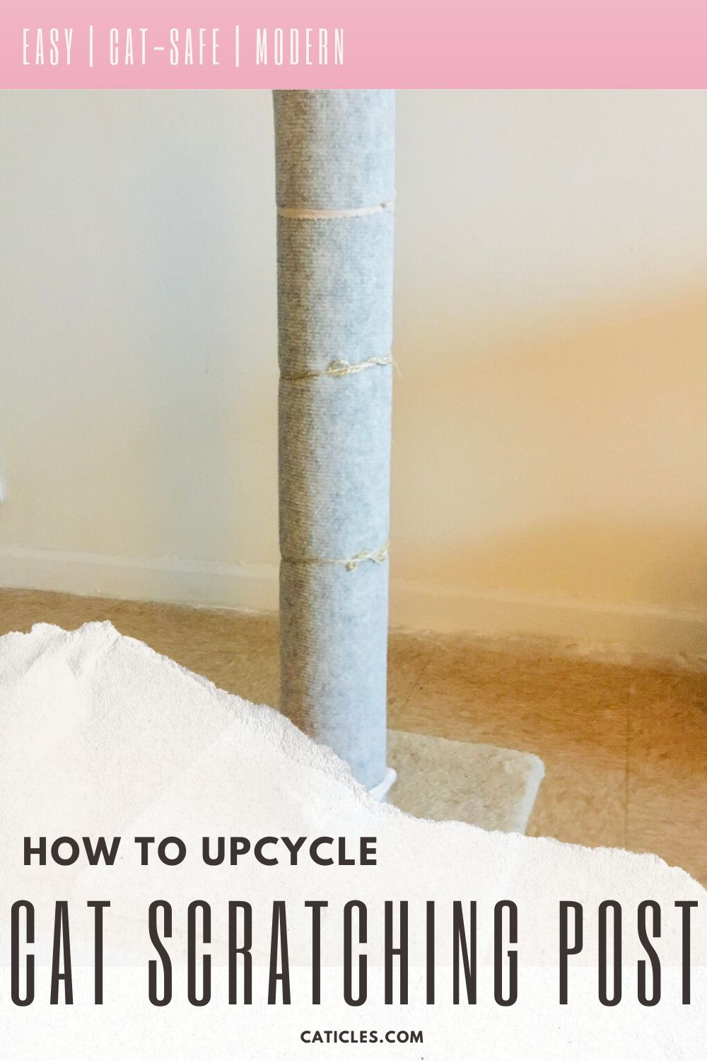Upcycled DIY Cat Scratching Post with Carpet [Easy Tutorial]